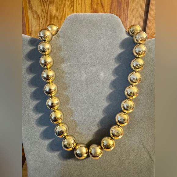 Jewelry | Chunky Round Gold Tone Beaded Toggle Necklace | Poshmark
